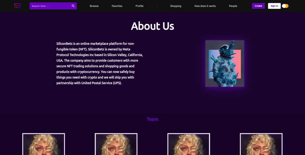 NFT MARKETPLACE TEMPLATE IN REACT JS