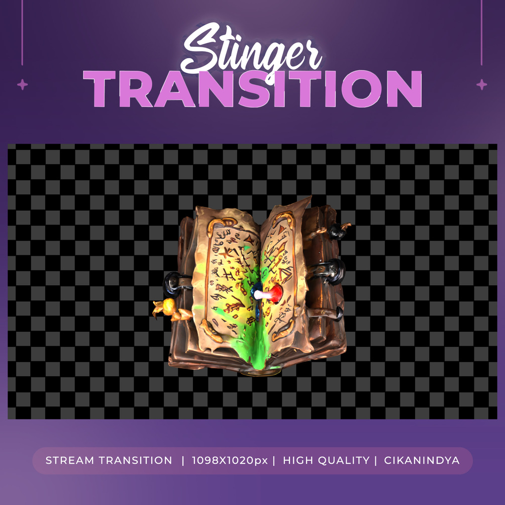 Animated Stinger Transition Magic Spell Book | Enchanted Stream Overlay for Twitch & Vtubers ...