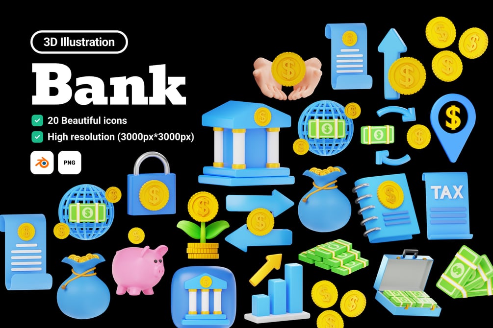 Bank 3D Icon