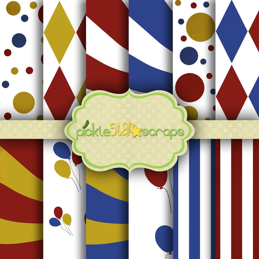 Circus - Patterned Bright Printable Backgrounds - Carnival Vol3 - 12 ...