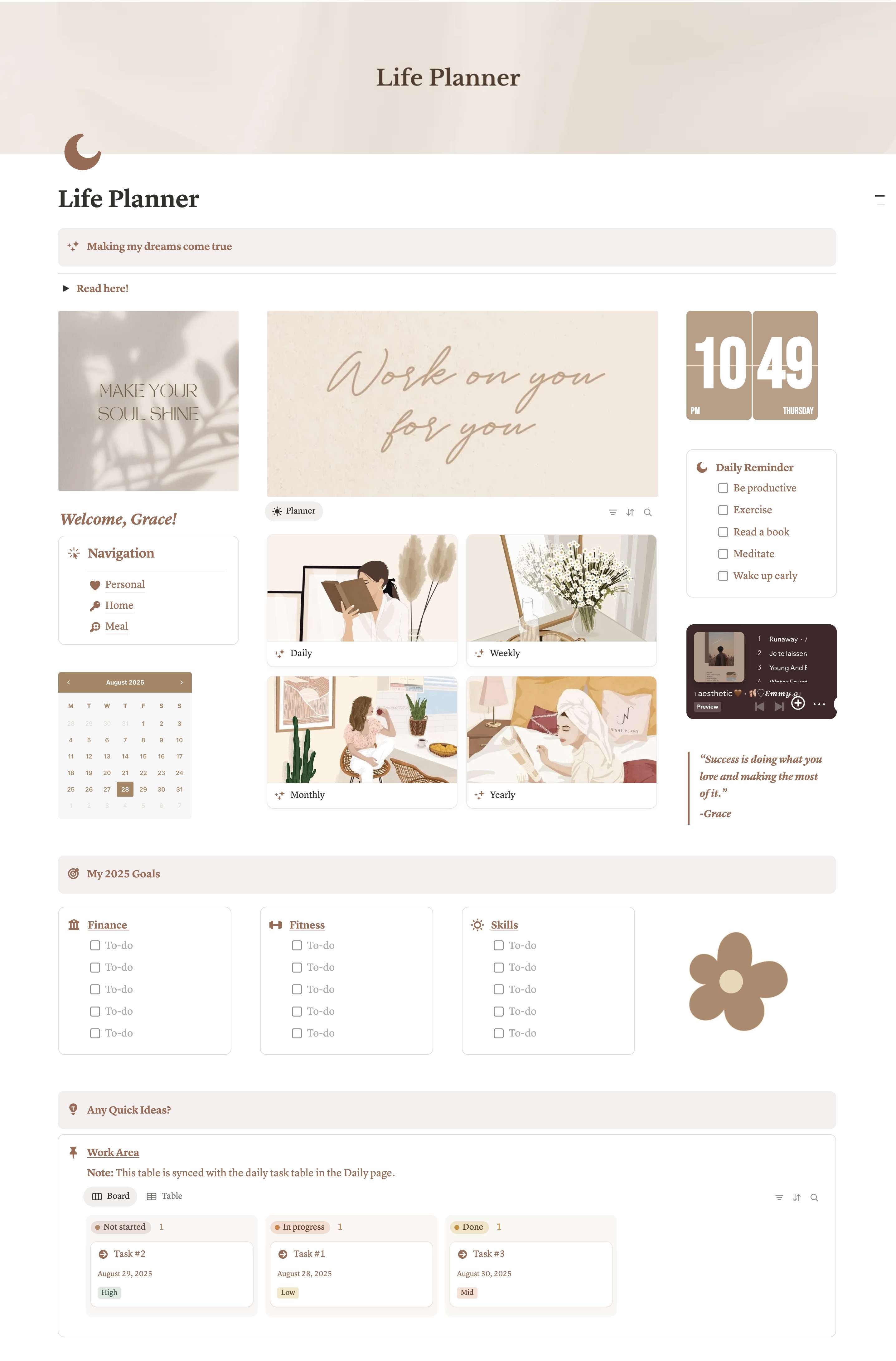 Aesthetic Life Planner