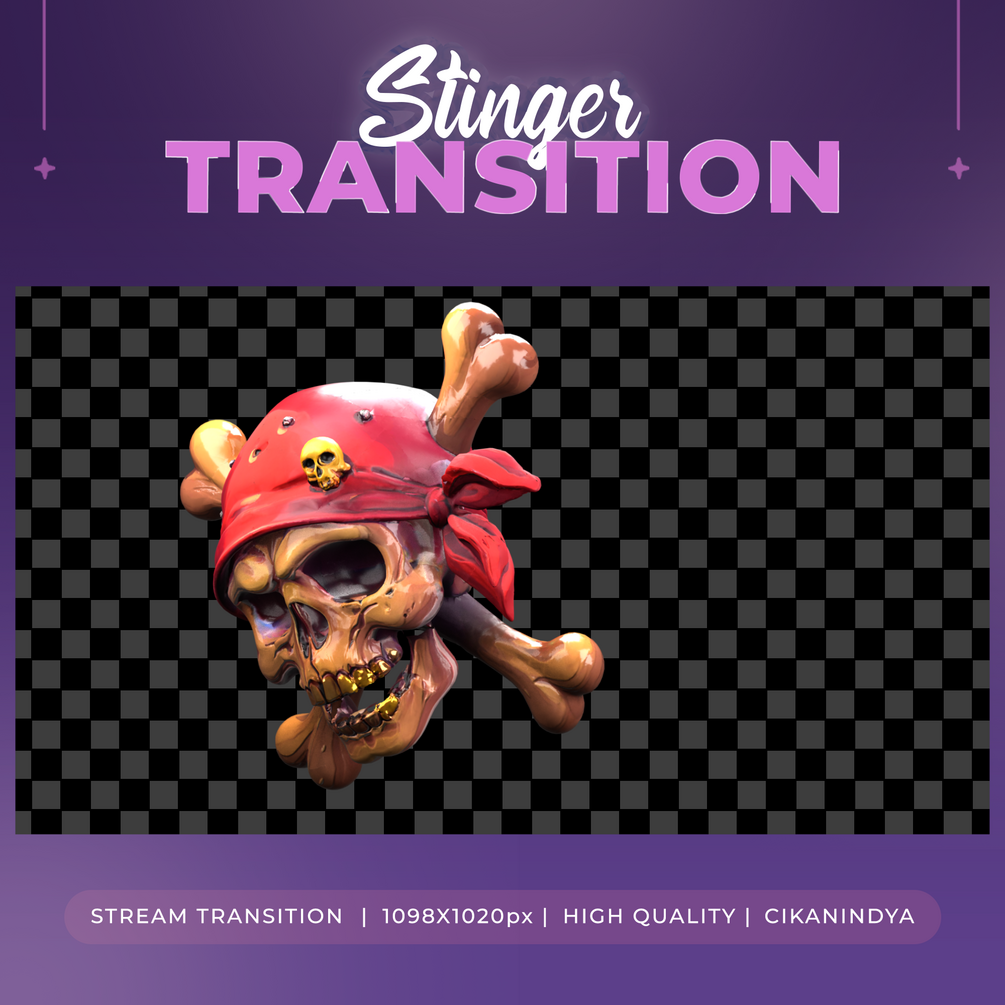 Animated Stinger Transition Pirate Skull | Bold & Adventurous Overlay ...