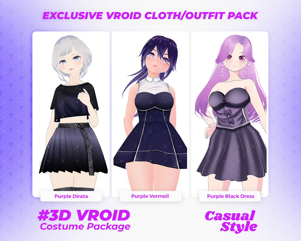 Urban Avatar Couture for 3D VTubers - VRoid Clothing Pack, VTuber Fashion, Virtual Girl ...