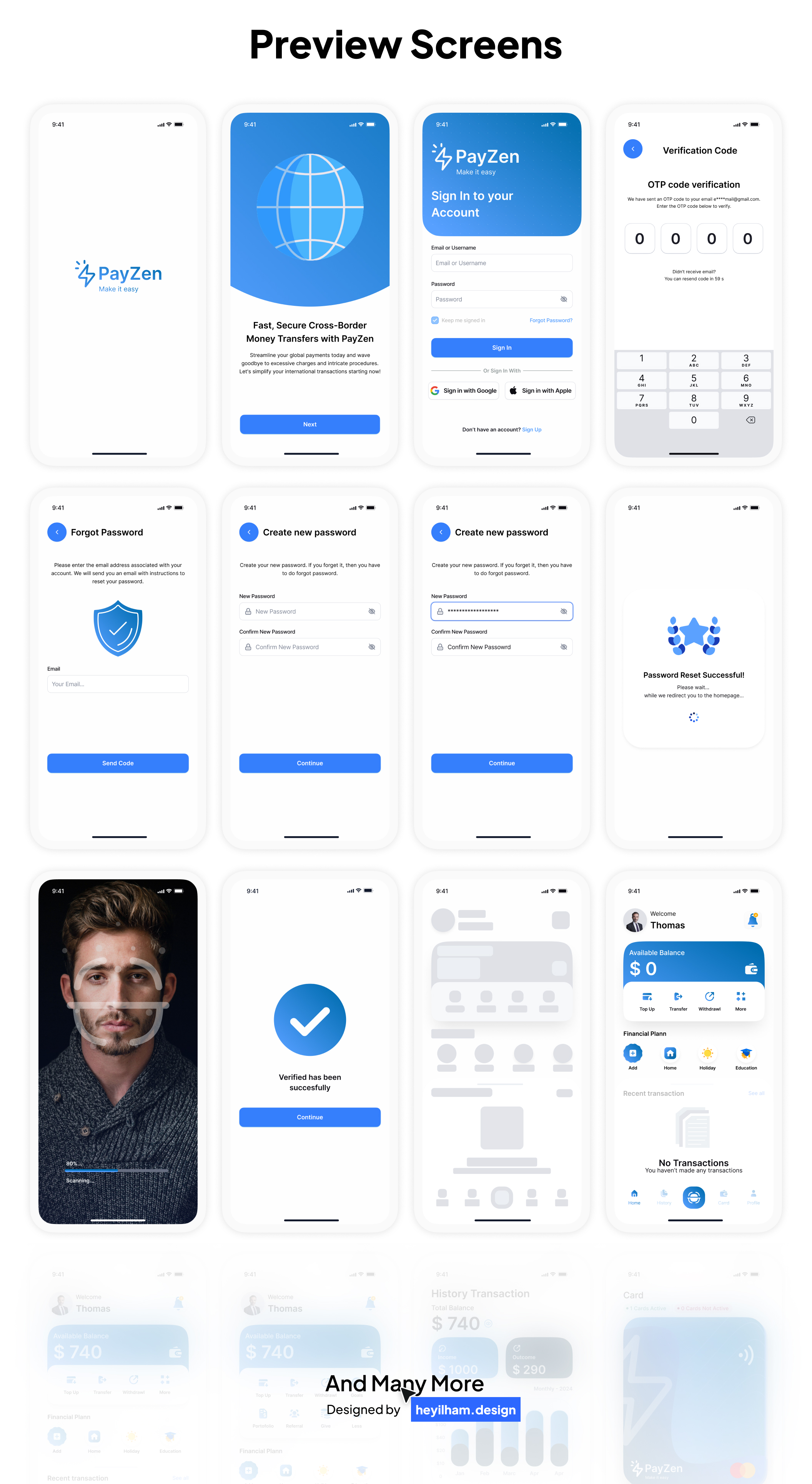 Payzen - Digital Wallet App UI Kit