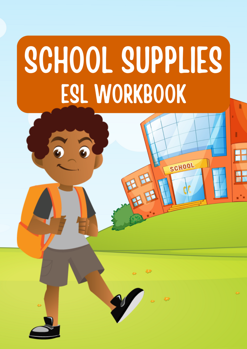 Fun and Colorful Kindergarten Workbook ESL School Supplies Worksheets ...