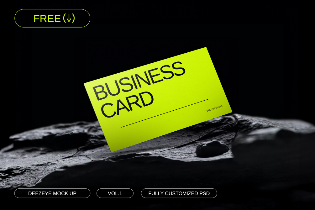 Business Card Stone Free Mock Up