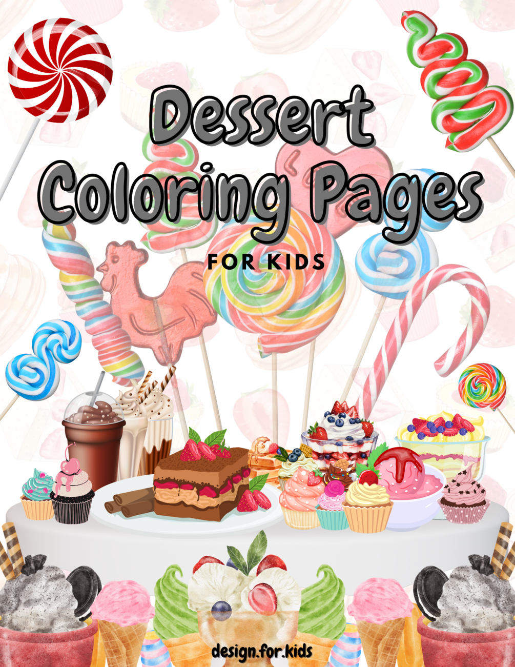 15 Dessert Coloring Pages for Kids - Printable Worksheet Preschool ...