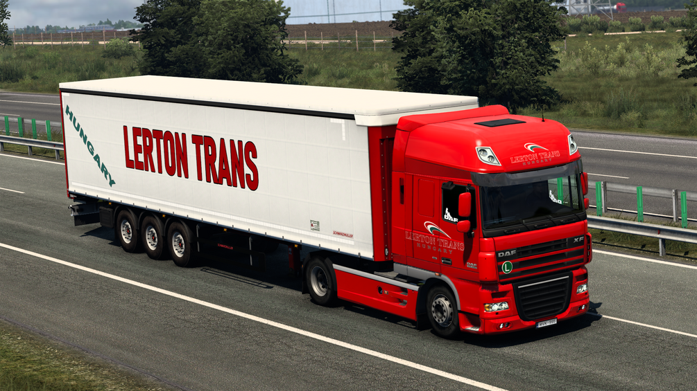 LERTON TRANS combo skin for Daf 105 XF & Schwarzmuller trailer. ETS2
