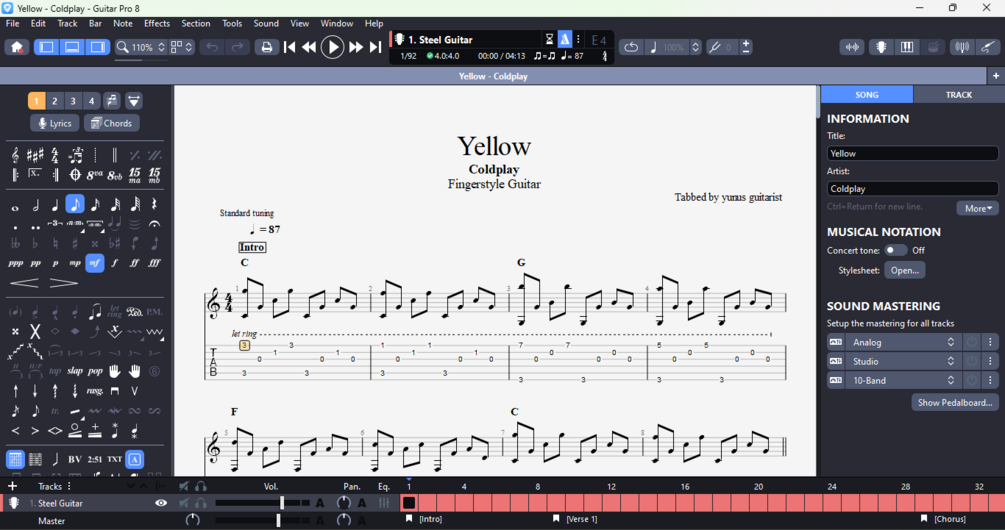 TAB. Yellow - Coldplay (GPX)