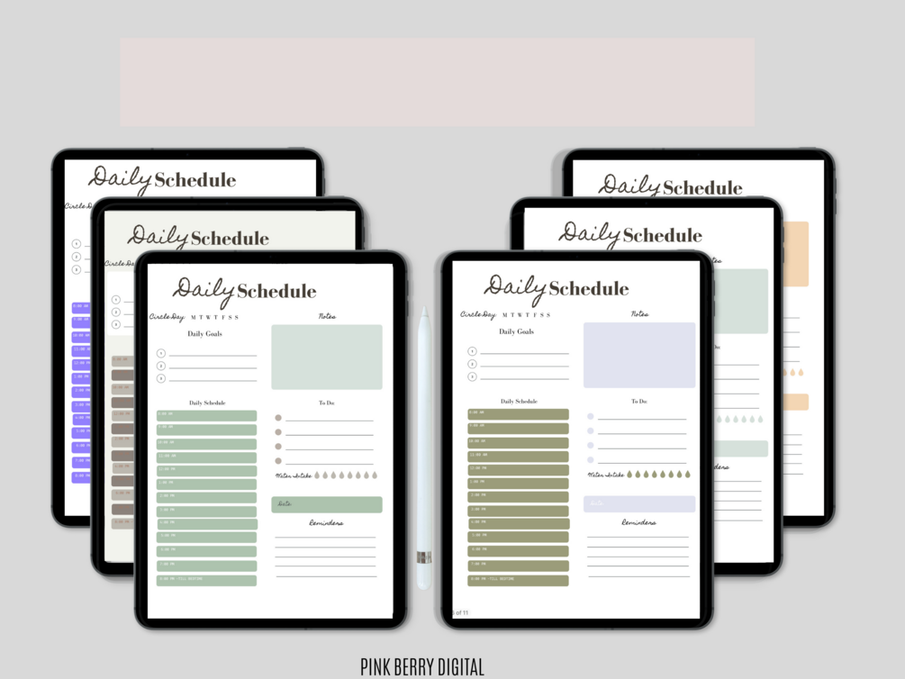 Undated Digital Daily Schedule Planner Instant Download For Notability ...