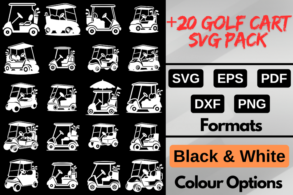 Golf Cart SVG Bundle Pack, Golf PNG Art