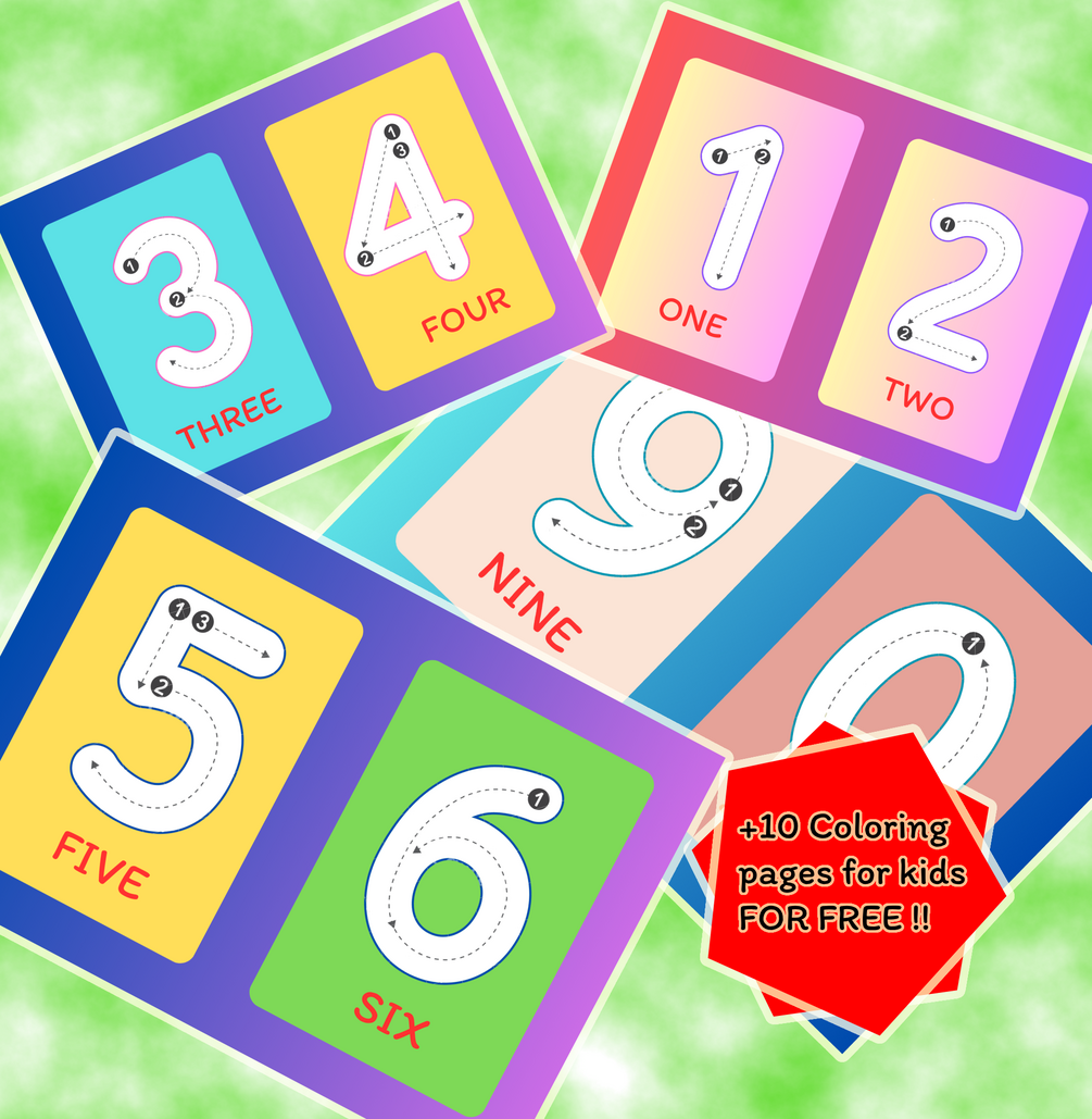 Number Formation Flashcards: Learn and Create with Bonus Coloring Pages