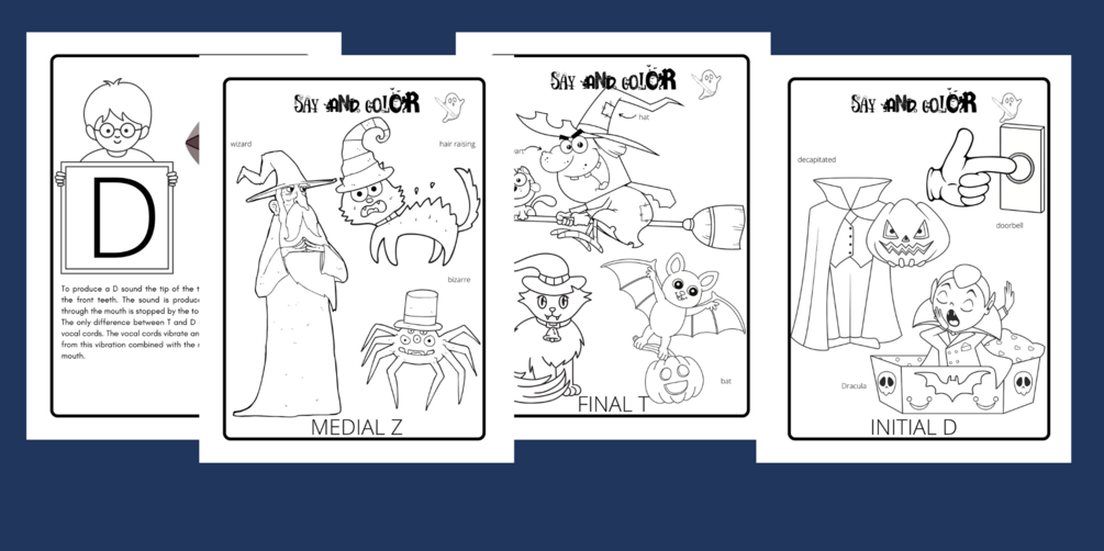 Halloween Articulation Coloring Book for Speech Therapy: Support Your ...
