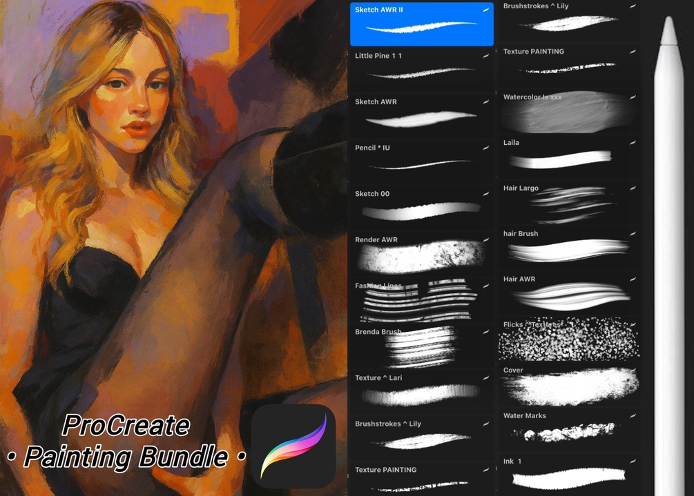 Procreate Brush Pack: 25+ Premium Brushes + 200 Free Bonus | Set Creativo Procreate: 25 ...