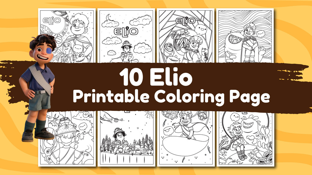 Elio Coloring Pages – Exclusive 10-Page Printable Set (2025 Movie Inspired)
