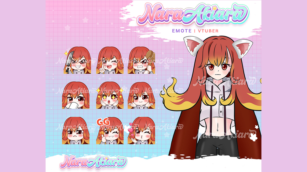 Twitch Emotes Fire Girl Bundle 25 Pose