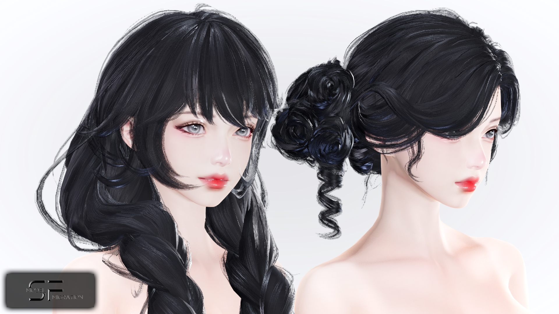 HS2（HoneySelect2）+AI（AI-Syoujyo）MOD 通用-以闪发型包5