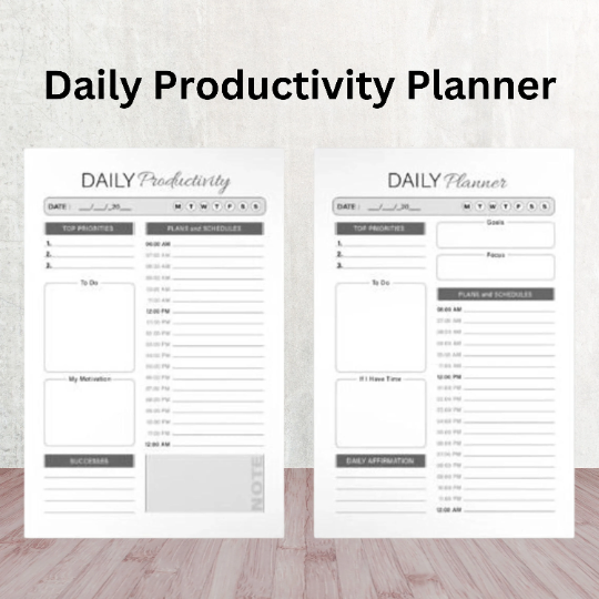 Daily Productivity Digital Planner - PDF Download for Effective Time ...