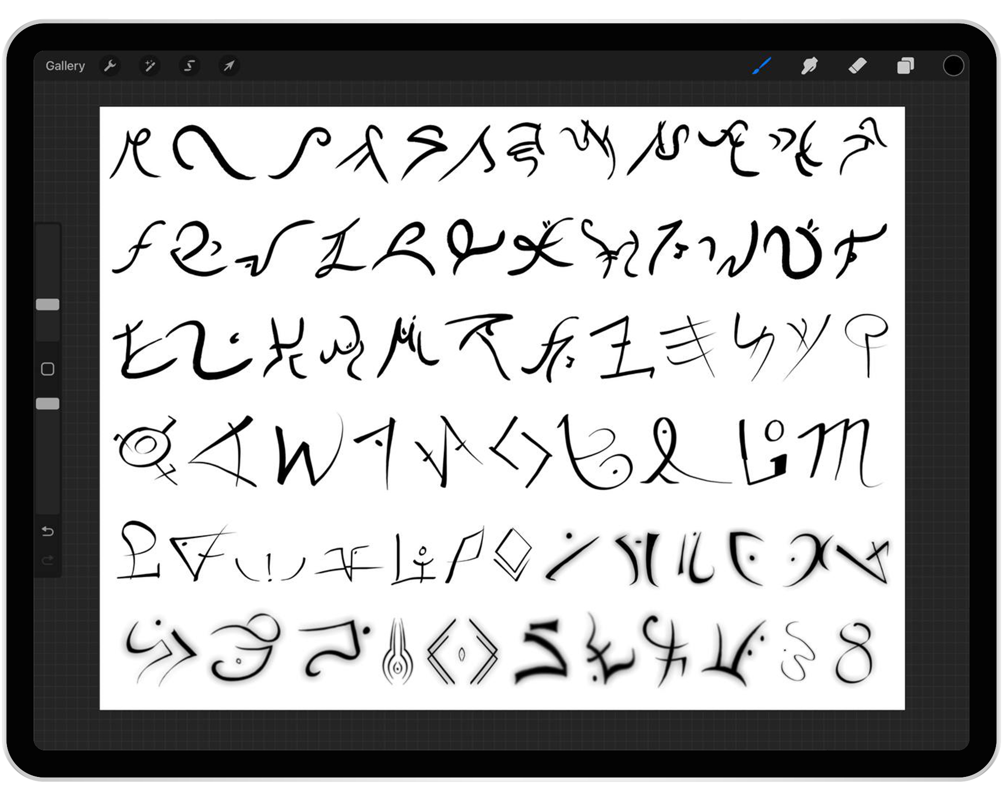 80 Procreate Arcane Runes Symbols Stamp Brushes Collection