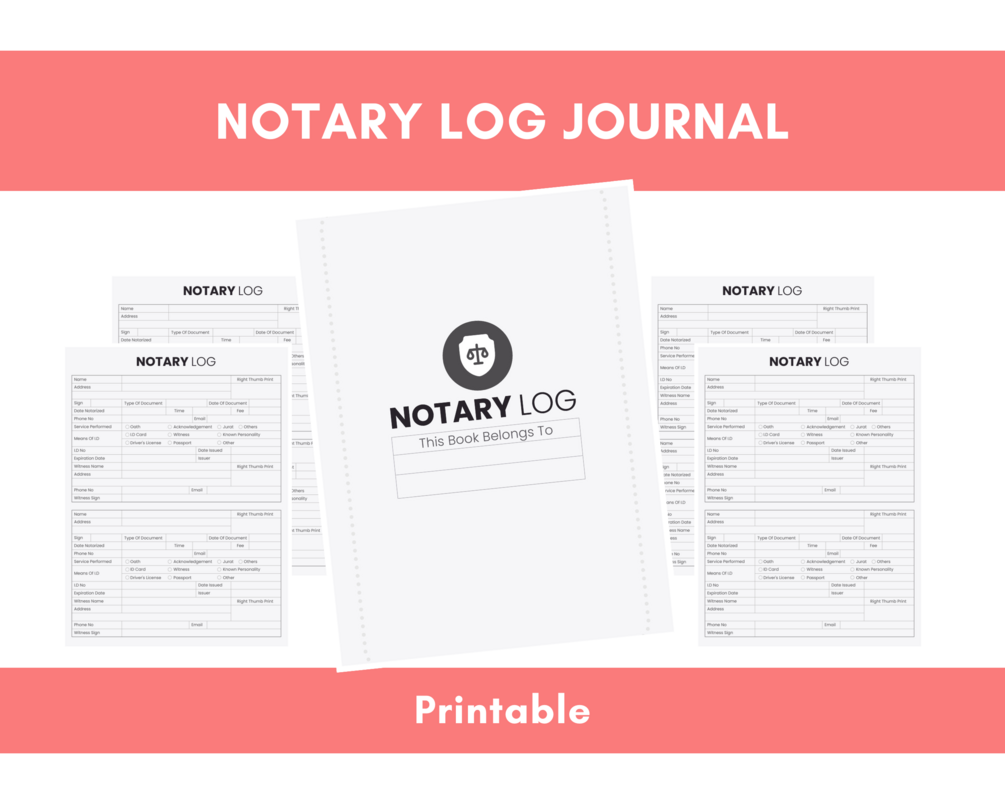 Notary Log Journal