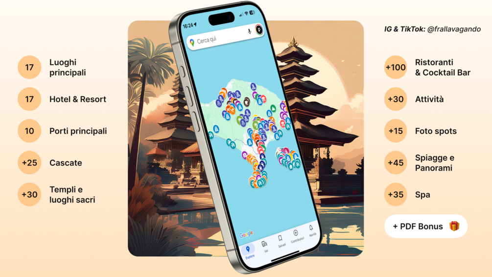 Mappa Google di Bali (by @frallavagando)