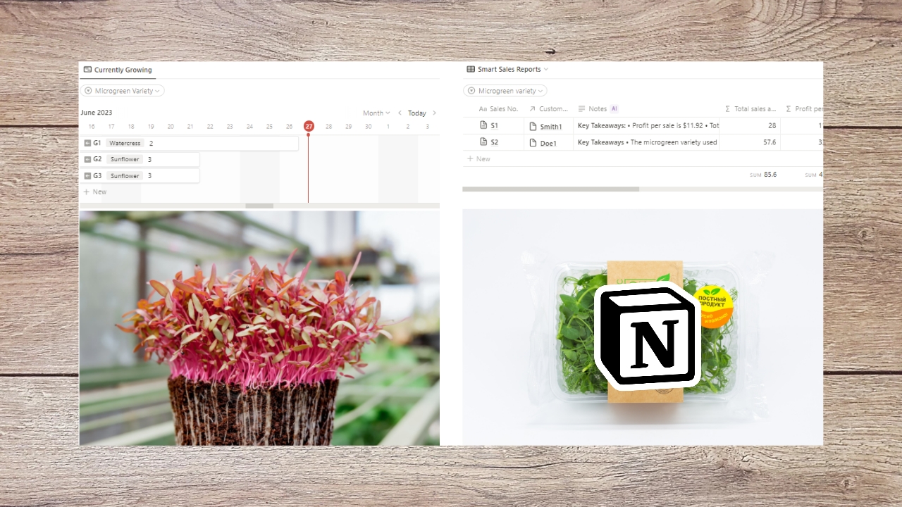 Microgreens Notion Template