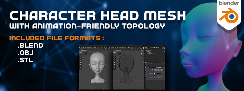 Cartoon Head Mesh- Blender