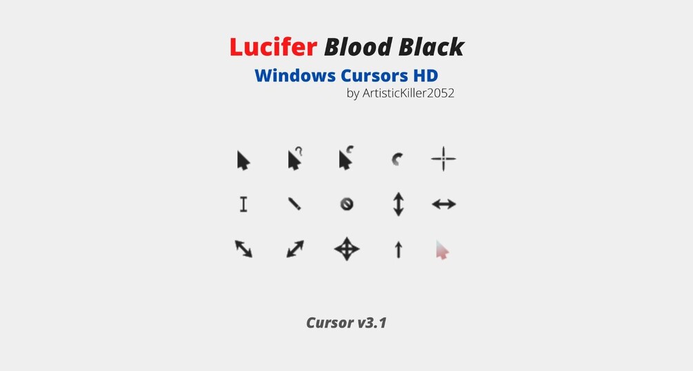 Lucifer v3.1 Blood Black Cursor HD Windows 11/10/7