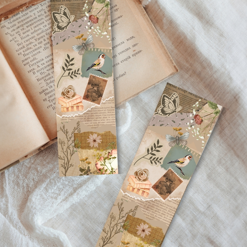 Vintage bookmark - printable and editable bookmark for digital download