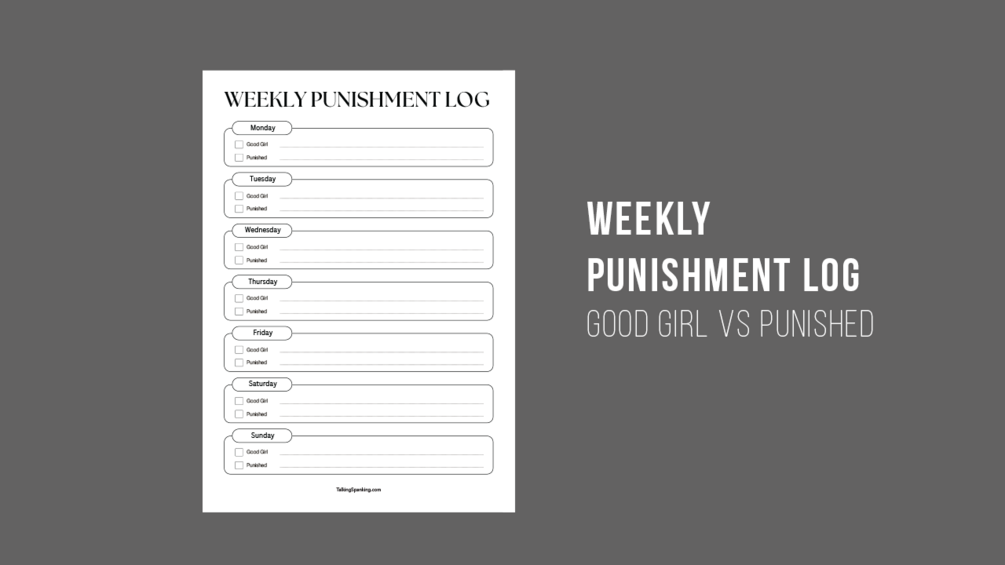 Printable Weekly Punishment log - Spanking tracker (PDF)