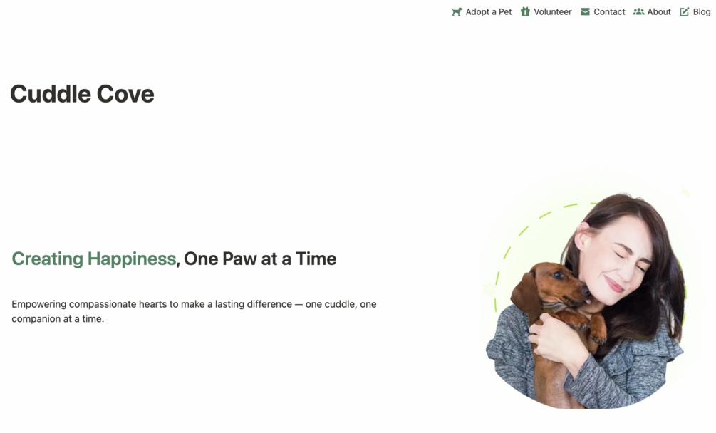 Cuddle Cove - Community & Nonprofit Website Template