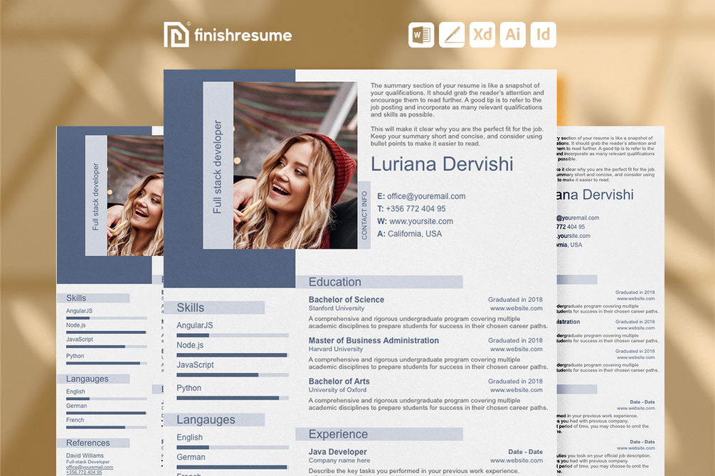 Full stack developer resume template | Finish Resume
