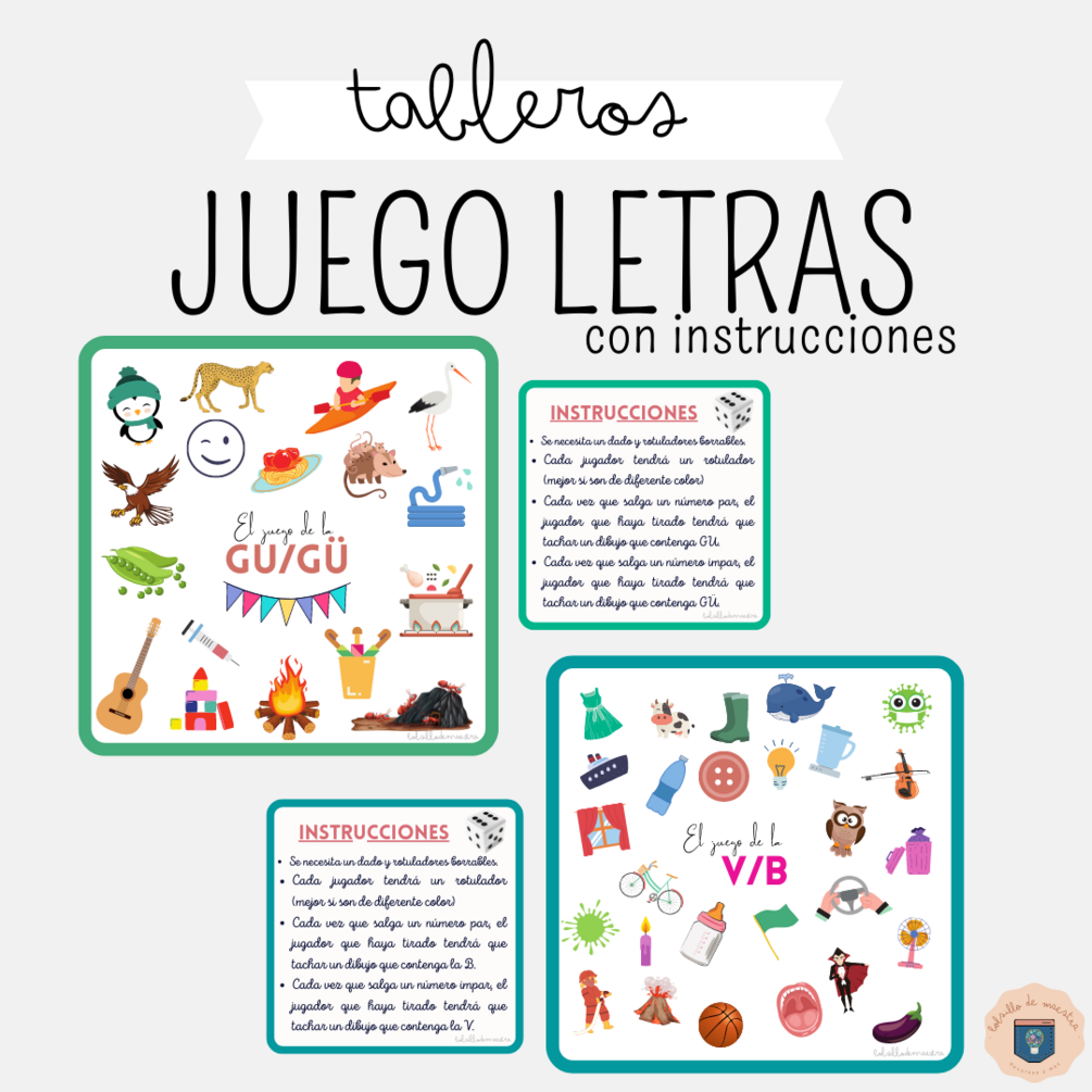 Tableros para repasar ortografía