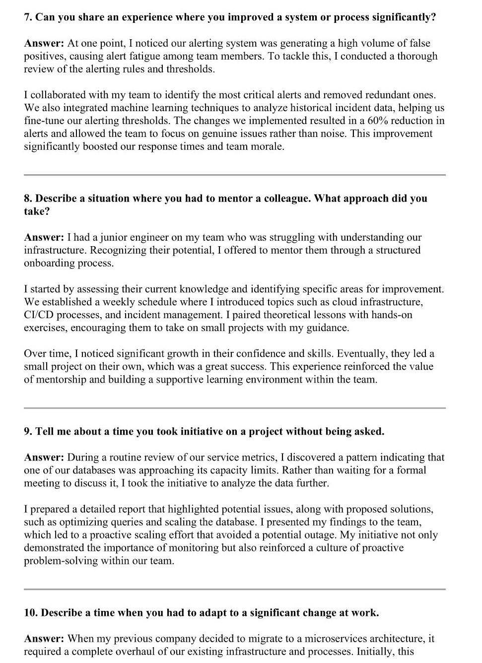 6 PDFs containing ALL Types of Most Asked Interview Q&A (Scenario-Based ...