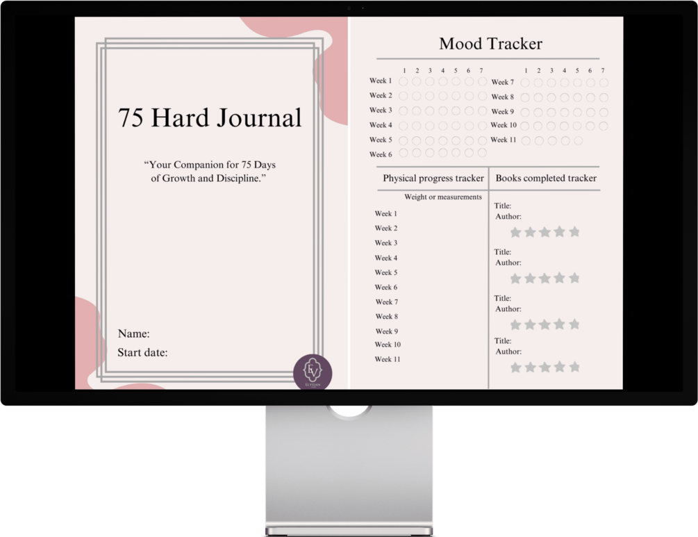 75 HARD CHALLENGE JOURNAL: DAILY REFLECTIONS, MOOD TRACKER, & PROGRESS TRACKER