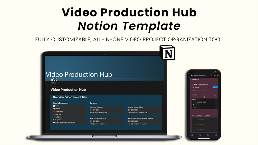 Video Production Hub Notion Template