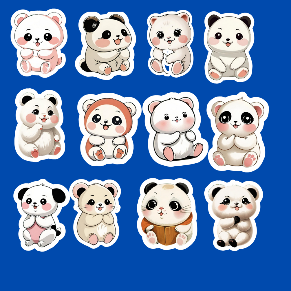 Shy Mochi Stickers / Printable Sticker / Digital Sticker