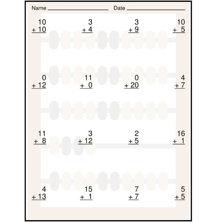 addition and subtraction 0-20