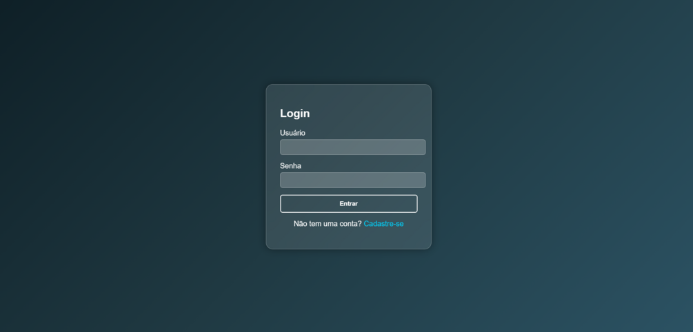 Interface Web Responsiva: Login, Cadastro e Página Inicial