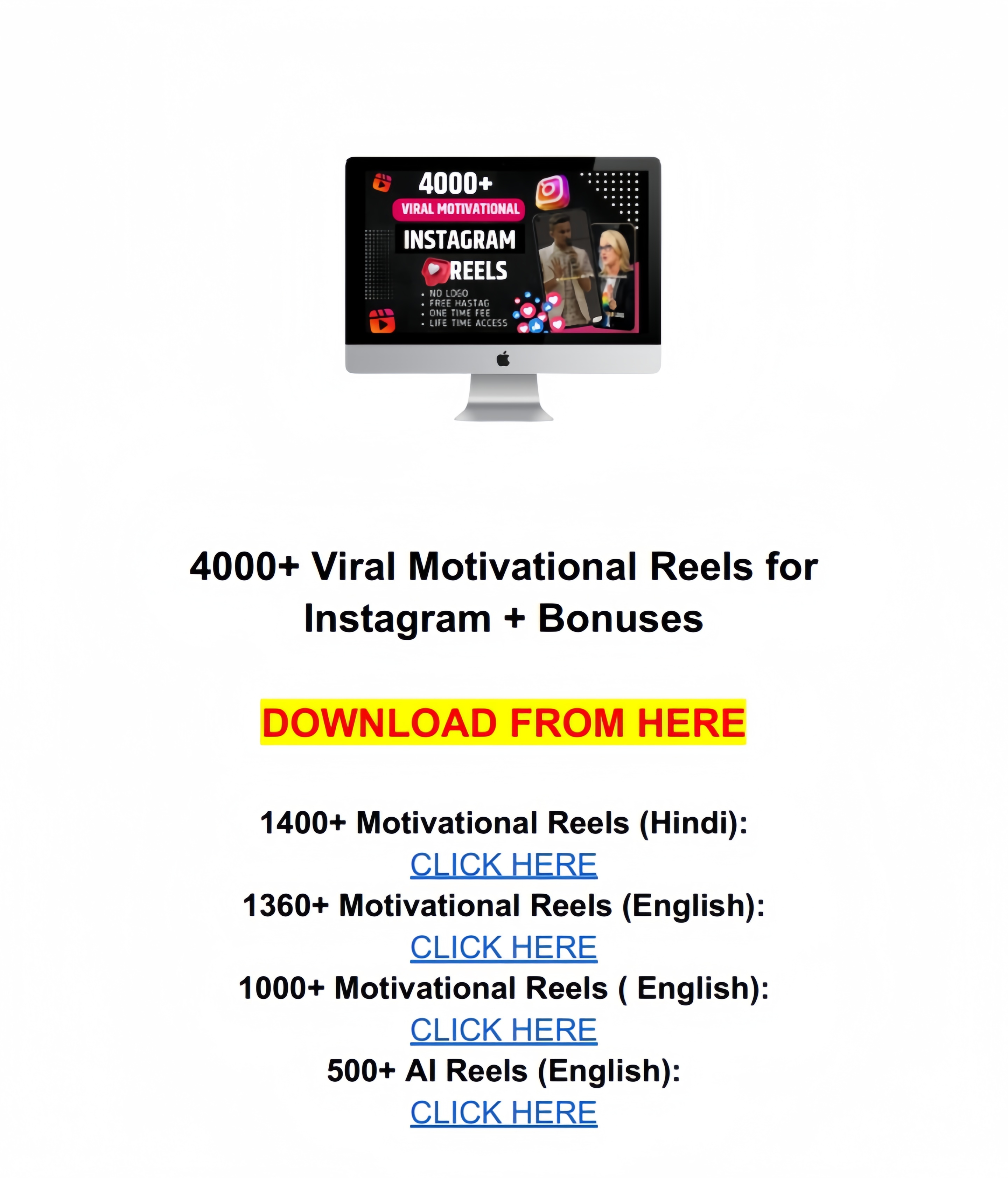 4000+ Viral Motivational Reels for Instagram + Bonuses