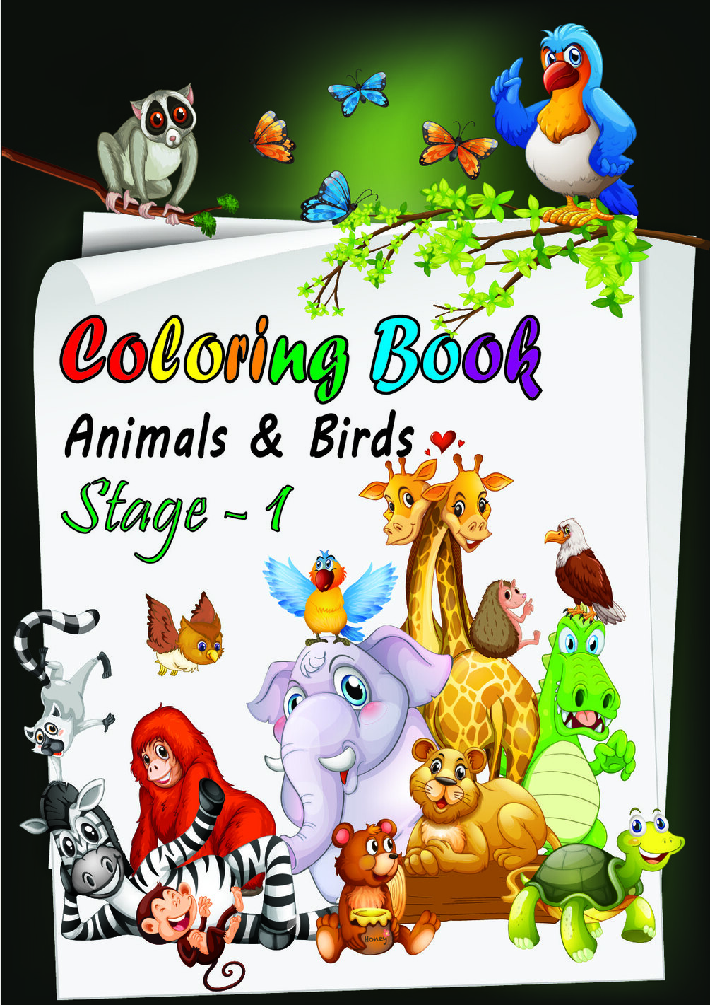 Animals & Birds Coloring Book: Stage 1 (Fun & Educational Digital ...