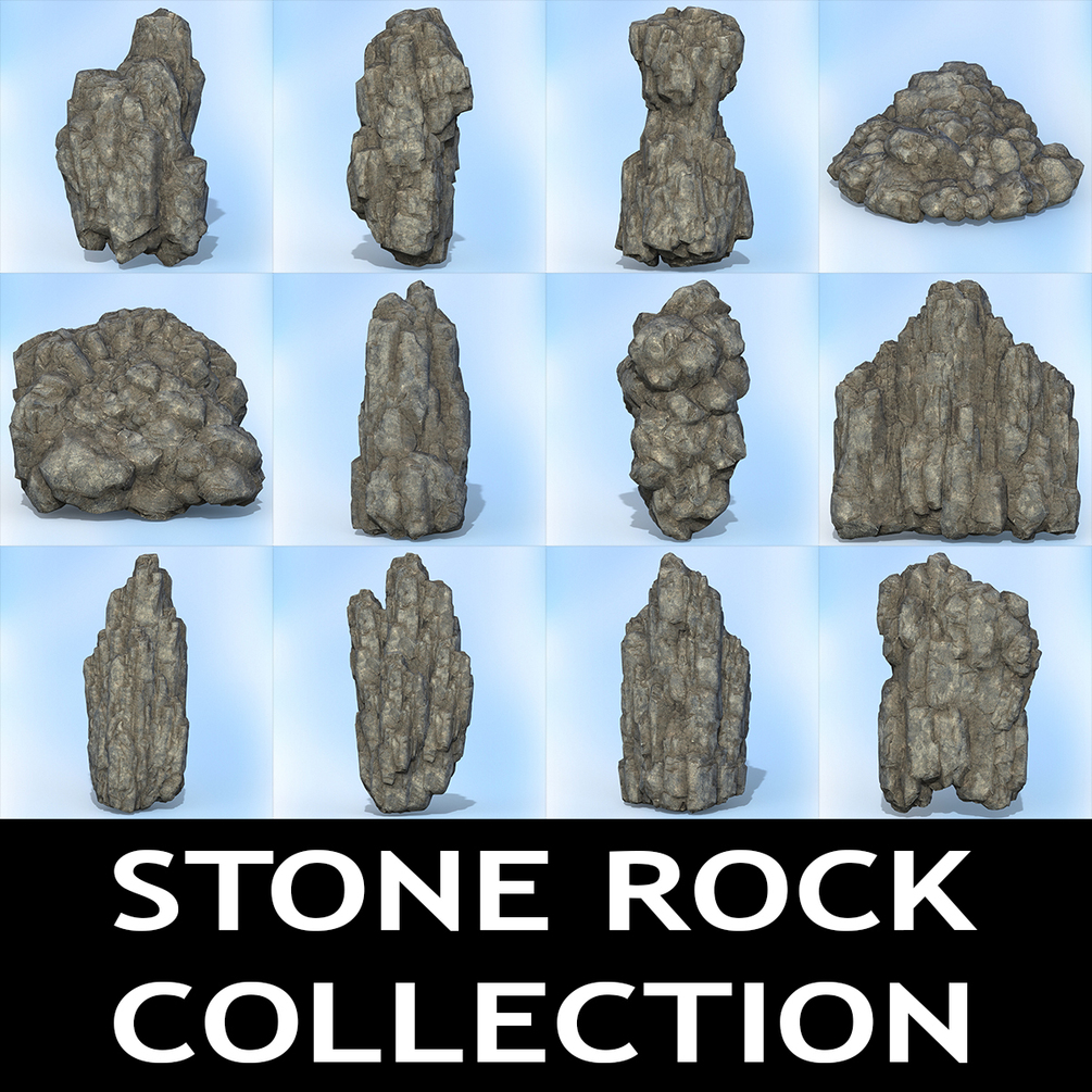 3D Game Ready Realistic Rock Collection