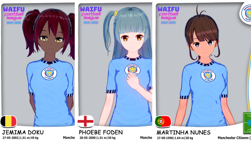 Waifu Football League - Card Collection - Manchester Citizens