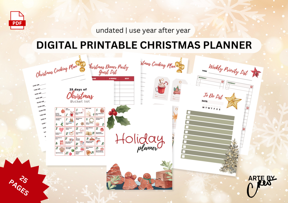 Digital Printable Holiday Planner