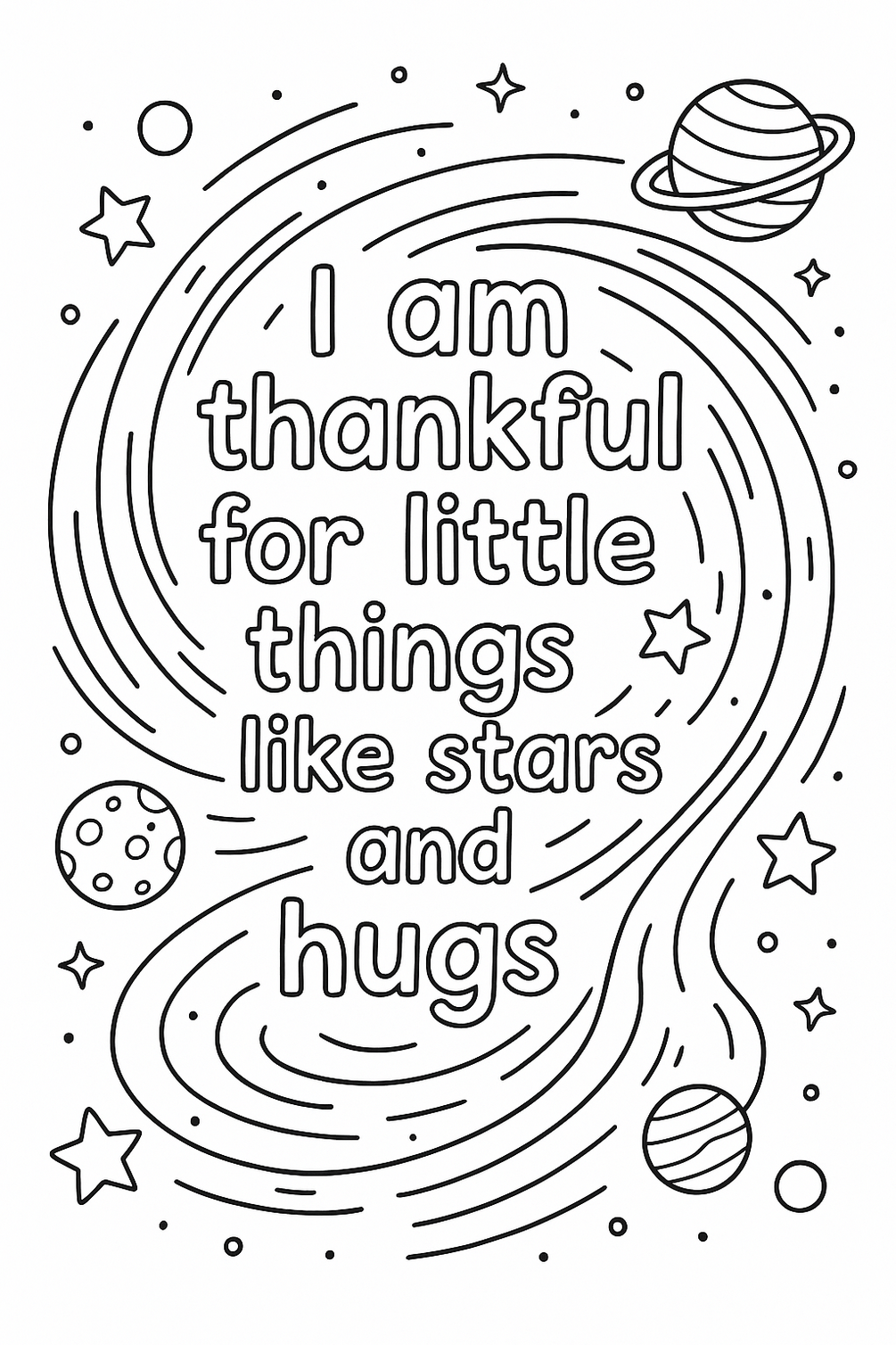 I Am Thankful for the Little Things” – Space-Themed Affirmation ...