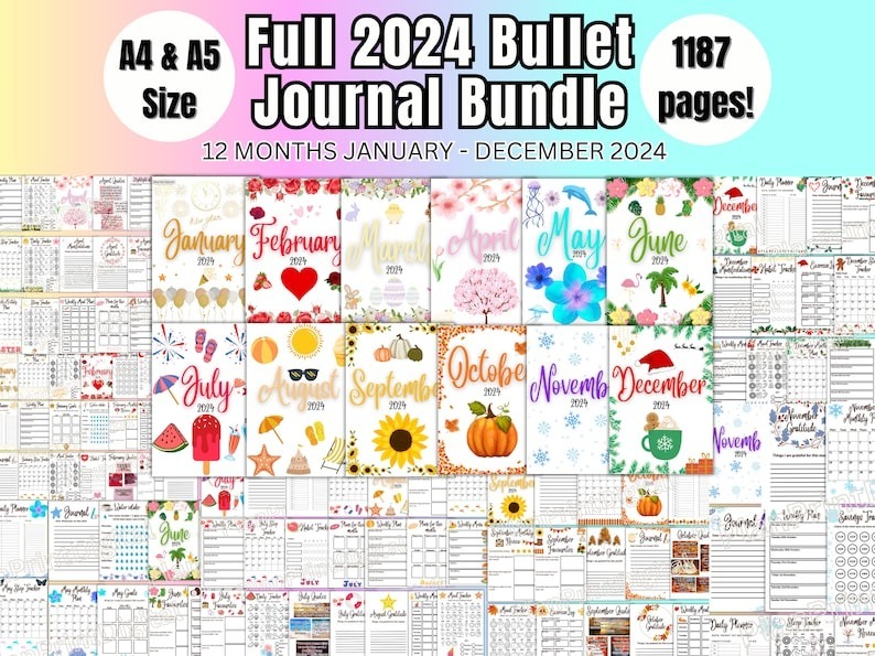 Advanced 2024 Full Themed Bullet Journal Bundle