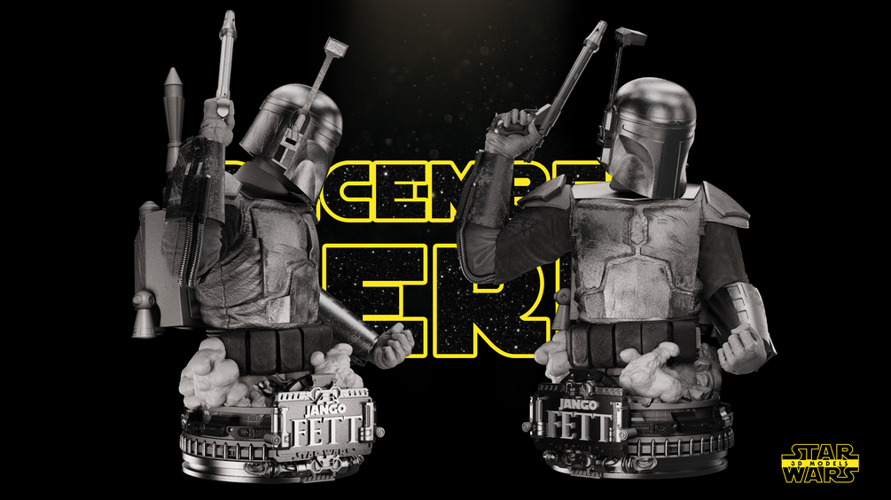 Jango Fett Bust - Star Wars 3D Models - Tested and Ready for 3D printing