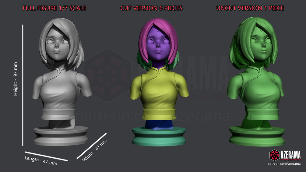 Sakura Bust STL Ready for 3D Printing 3D