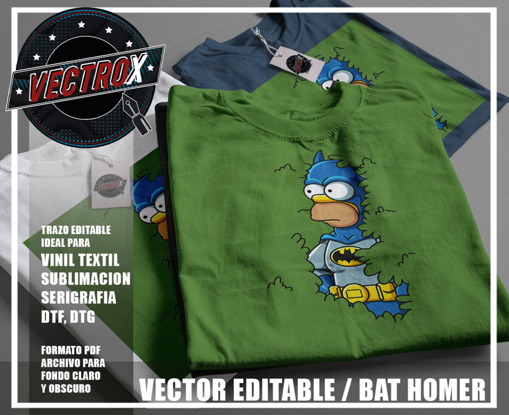 Vector Editable - Bat Homer