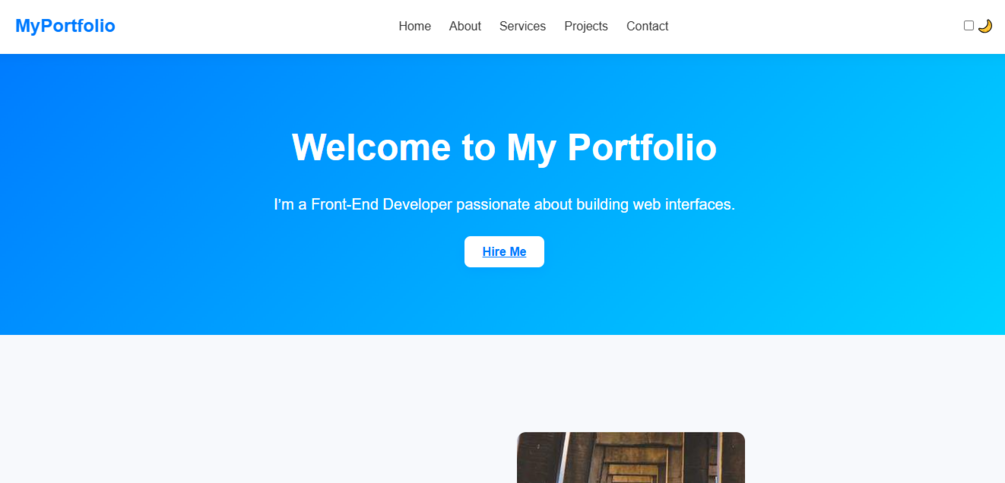 Modern Freelancer Portfolio Template – HTML + CSS + Dark Mode